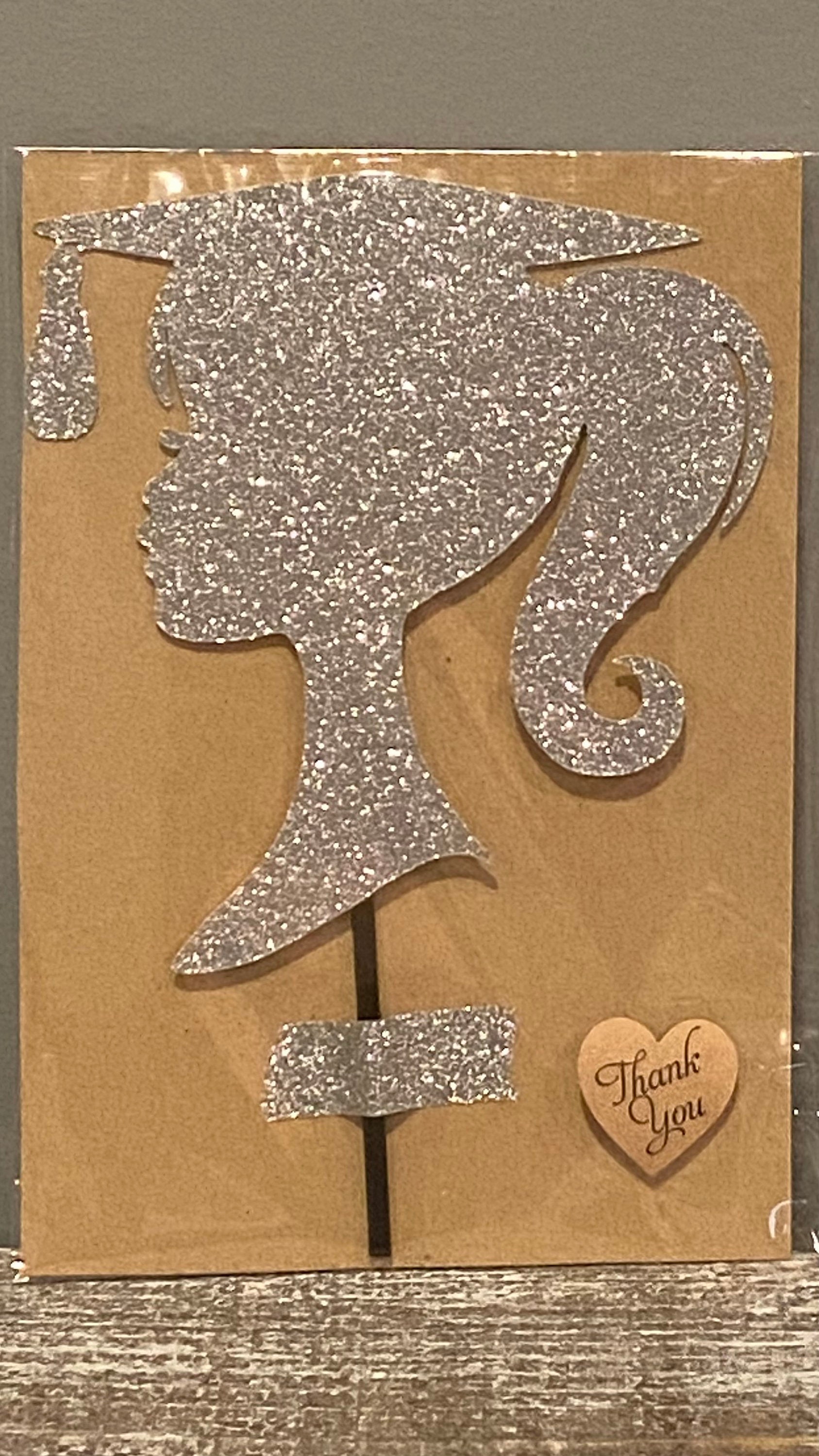 Topper de pastel de silueta de chica graduada - Etsy México