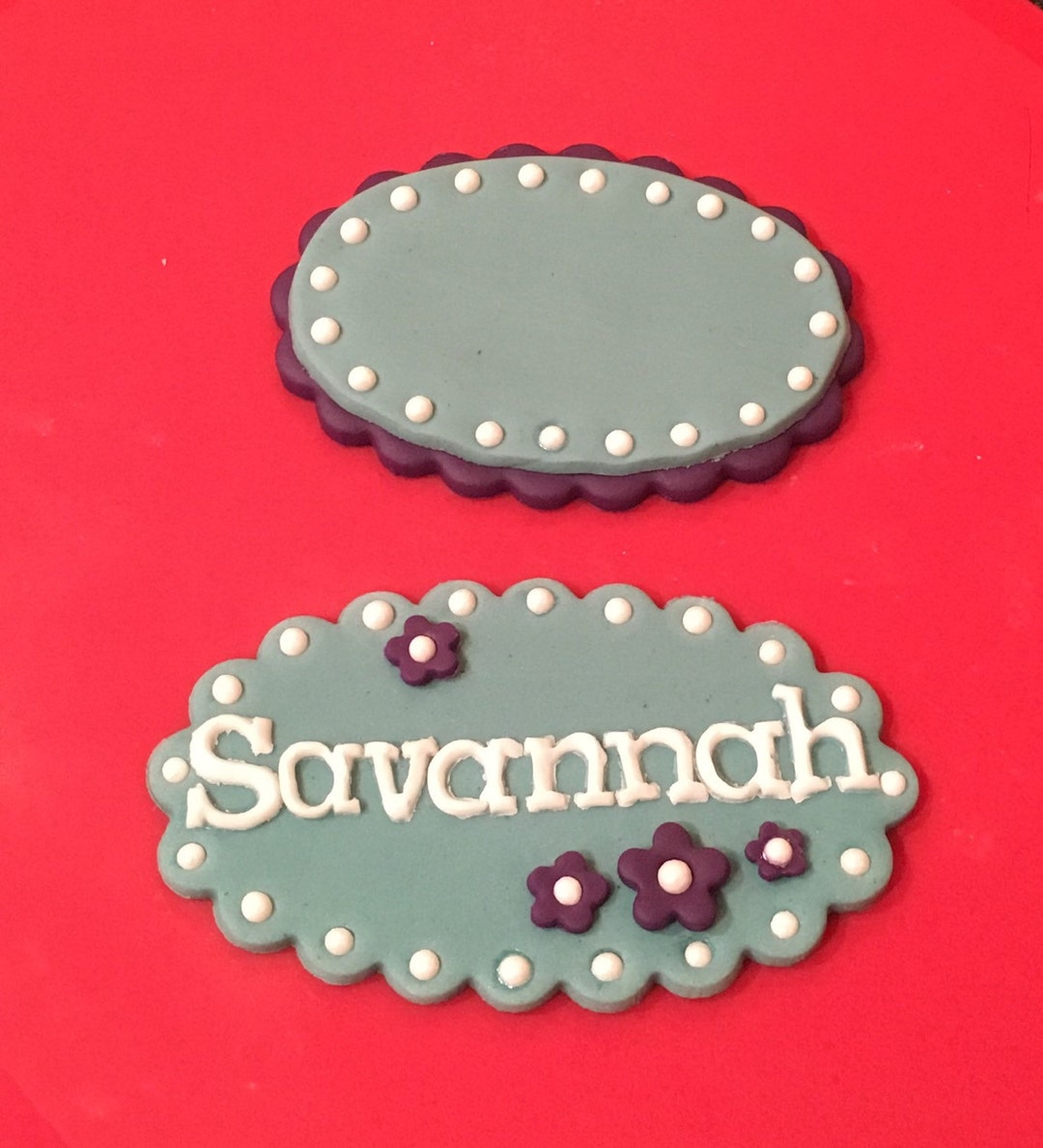 Personalized Fondant Plaque Cake Topper - Etsy