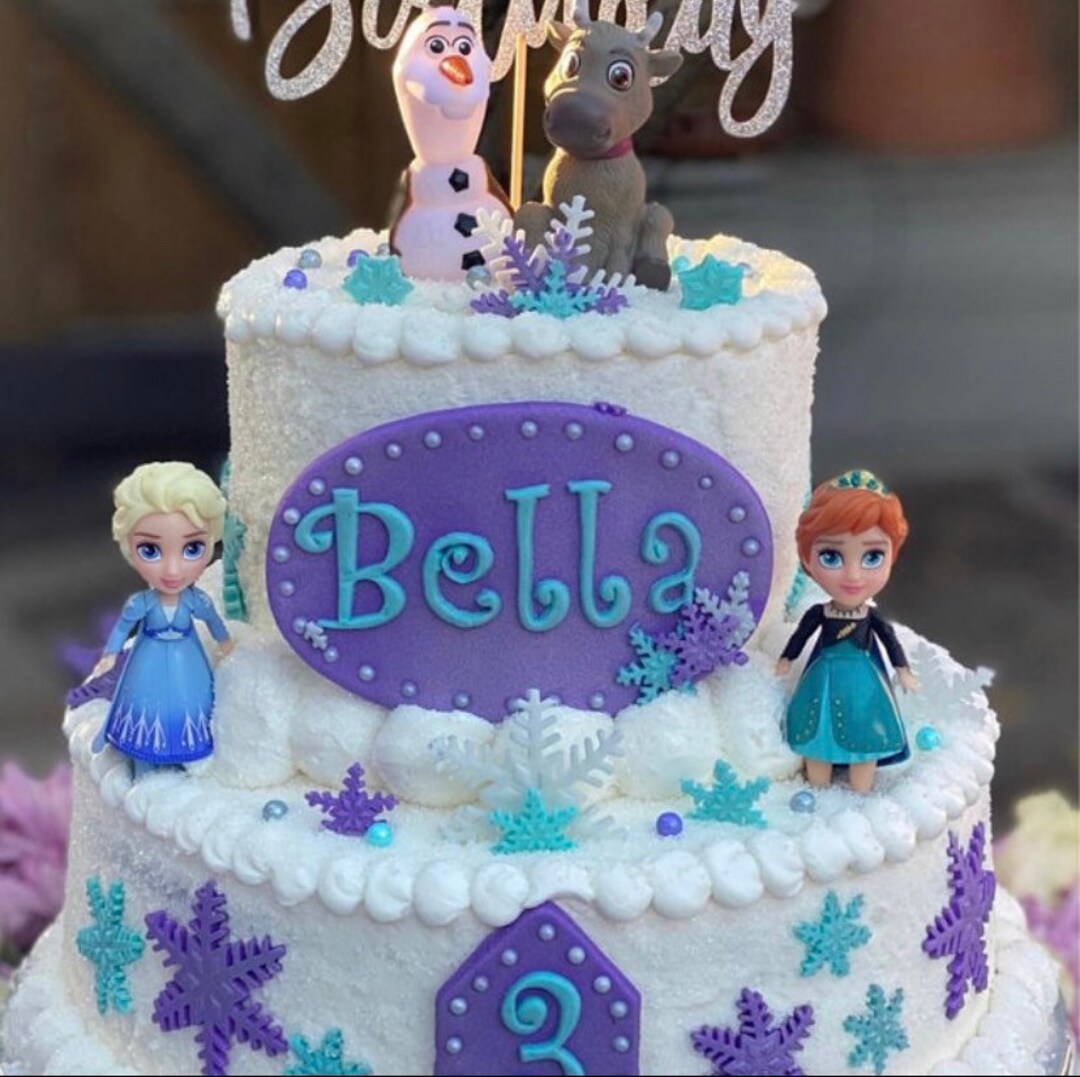 Fondant Frozen Snowflake Personalized Name Plaque With Snowflakes - Etsy