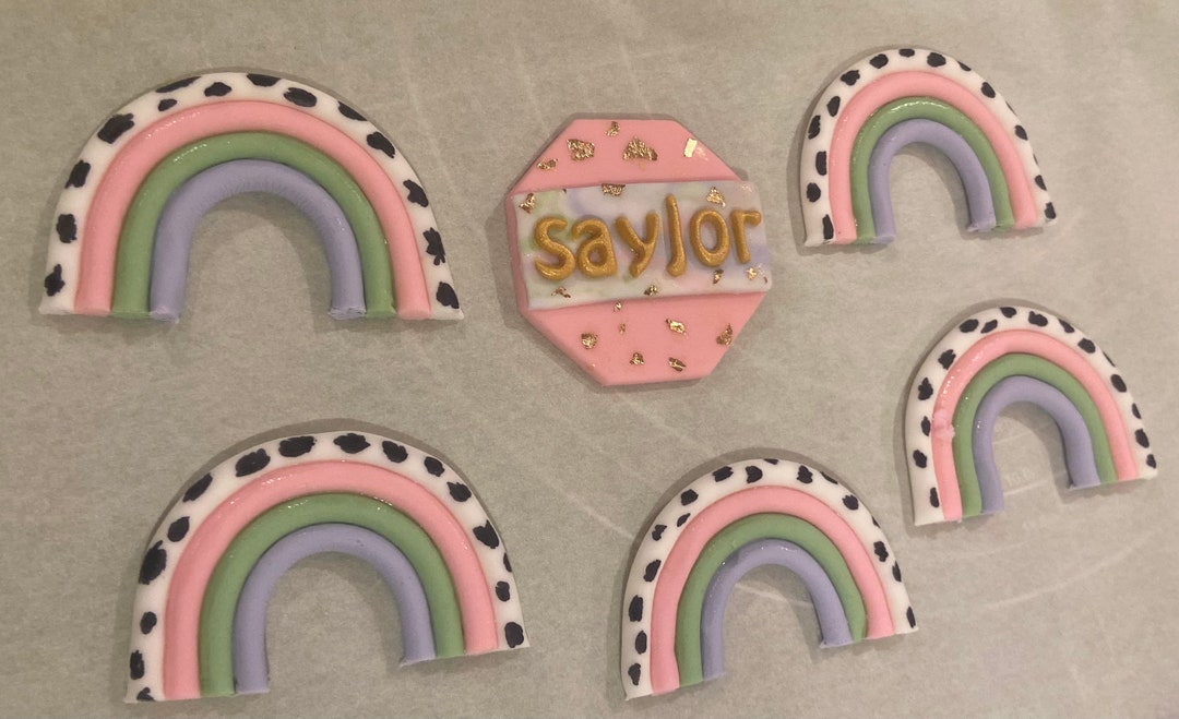2” Rainbows With Name Plaque - Etsy
