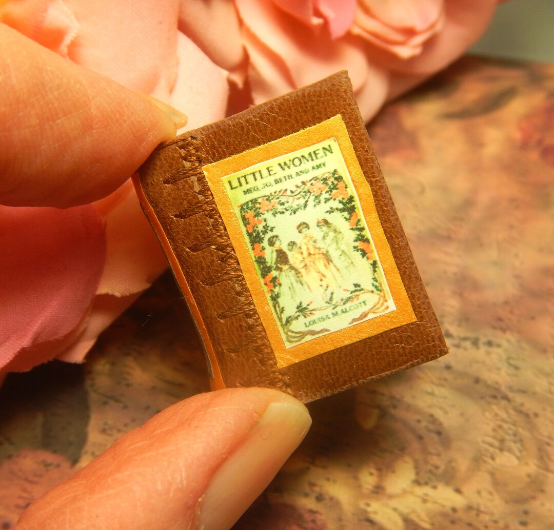 Little Women: a Leather Miniature Book Hand Bound in Brown With Printed ...