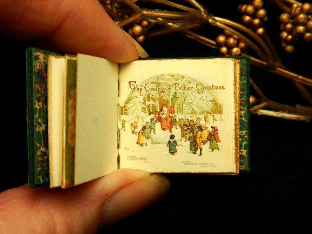 The Coming of Father Christmas a Leather Miniature Book in 12th Scale ...