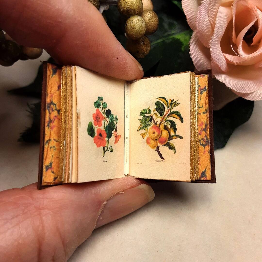 Fleurs is a Leather 12th Scale Miniature Book of Flowers and Fruits ...