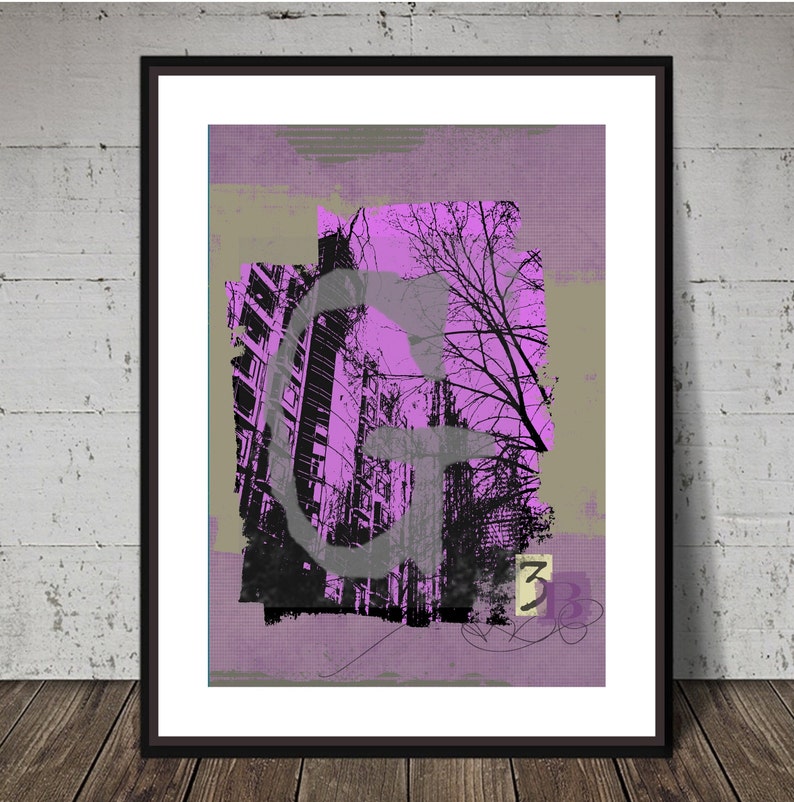 Letter g' City Buildings Digital Illustration I Instant Download I ...