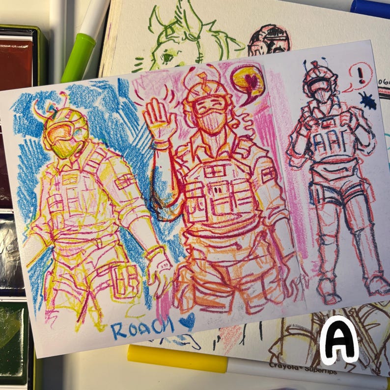 FPS Military Characters INSPIRED Sketchbook Prints! Satin Finish Mini ...