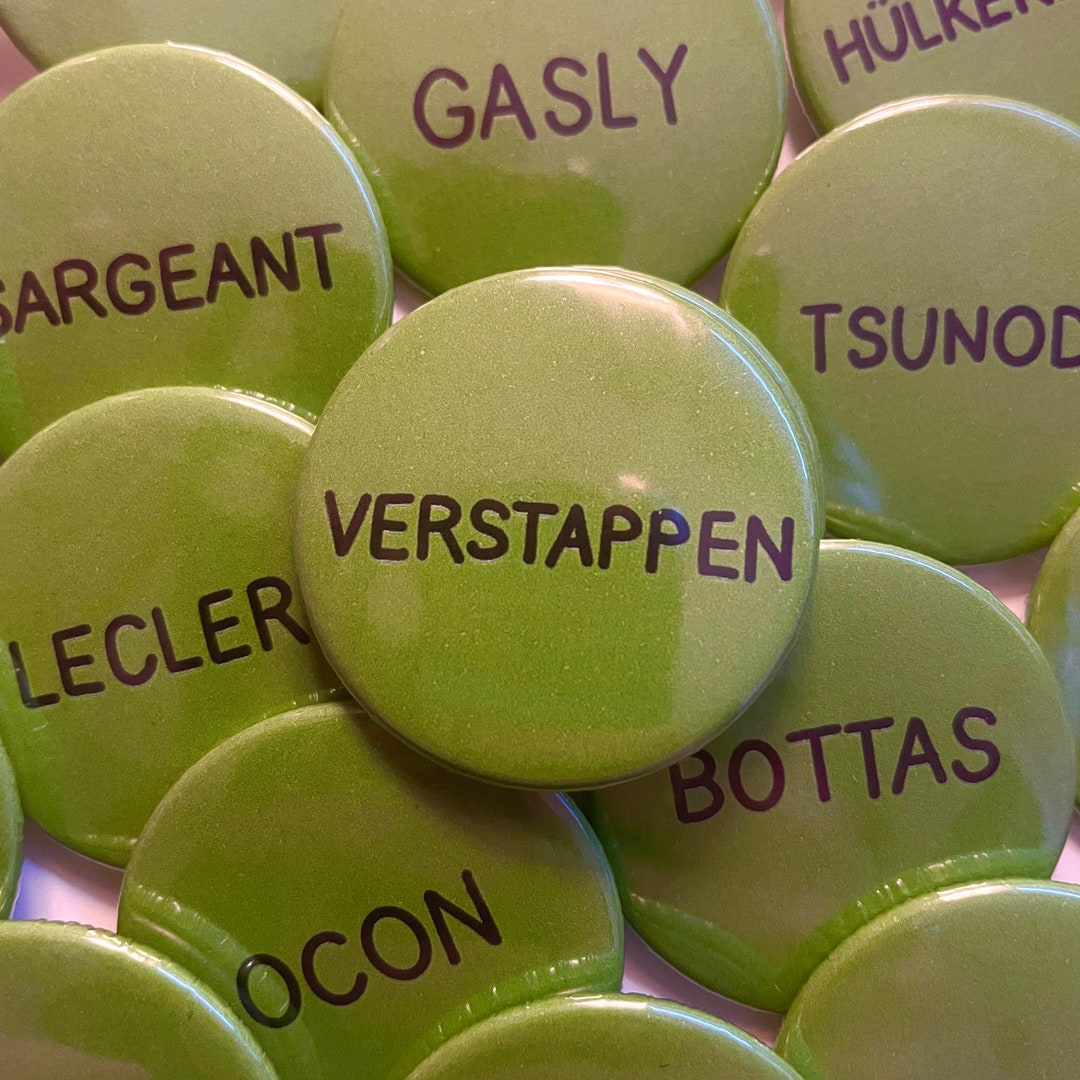 F1 Inspired Metal Badges - Formula 1, Brat, Motorsport ! Verstappen ...