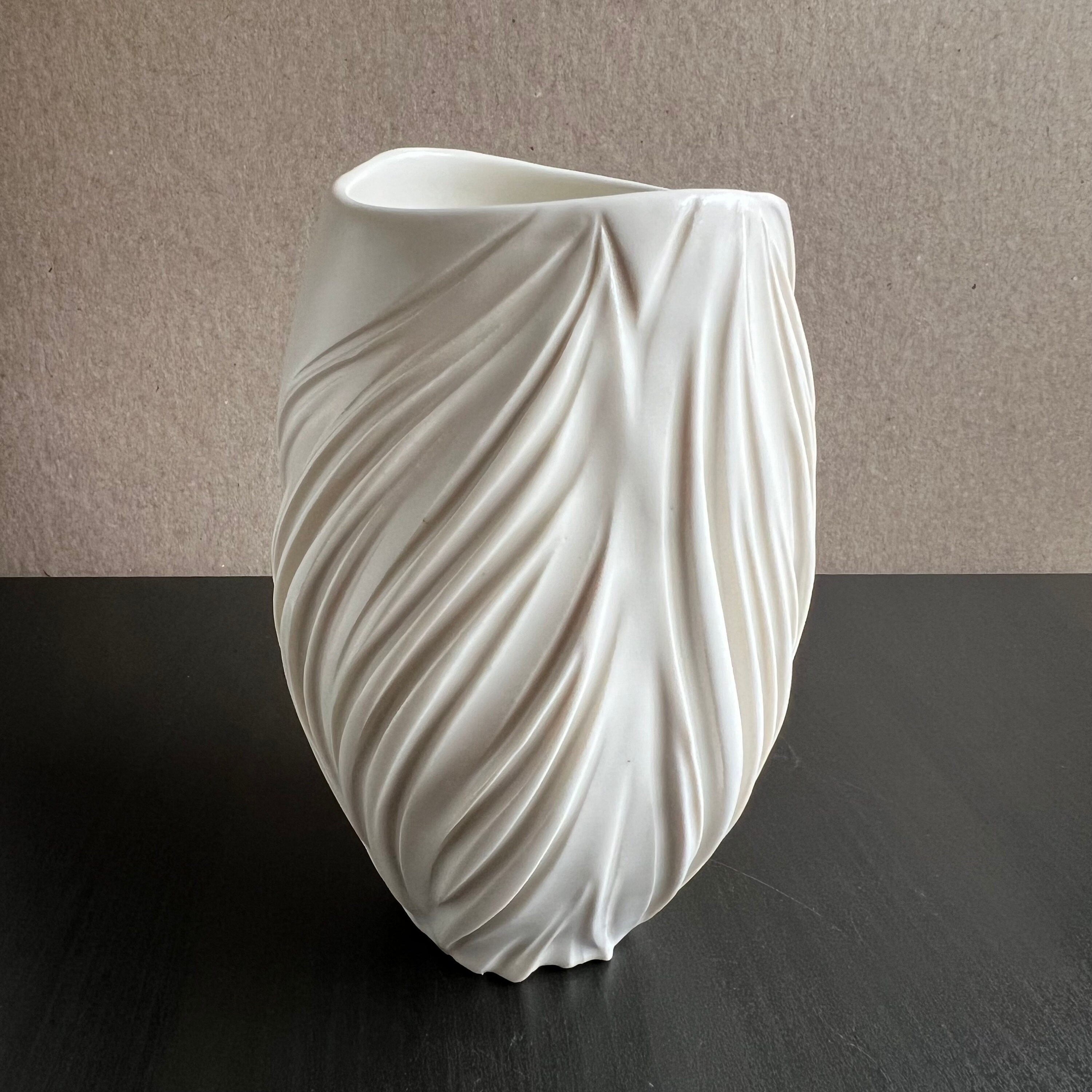 Multistem Vase, Large, Oval, Pottery, Vessel, Porcelain, White, Hand ...