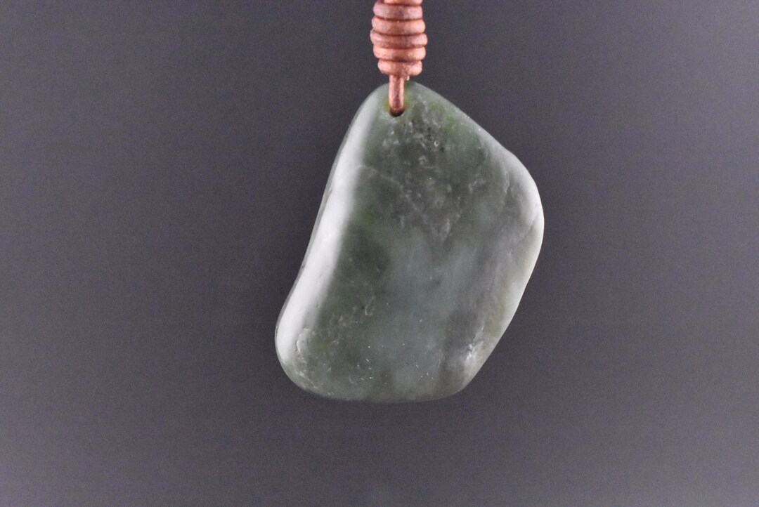 Natural Shaped Big Sur Jade Pebble Necklace, Hand Polished, Hand ...