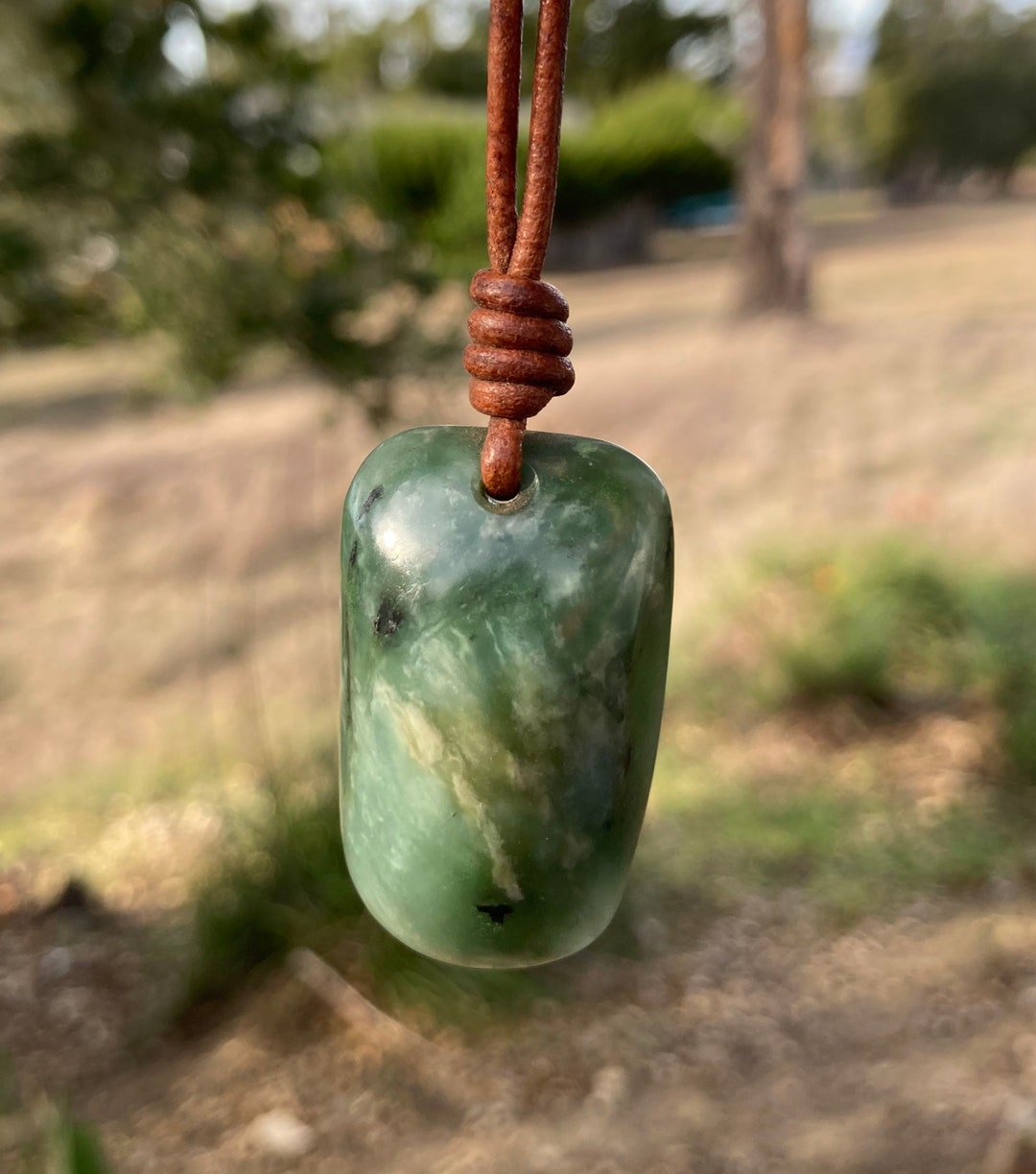 Washington Jade and Leather Pendant - Etsy