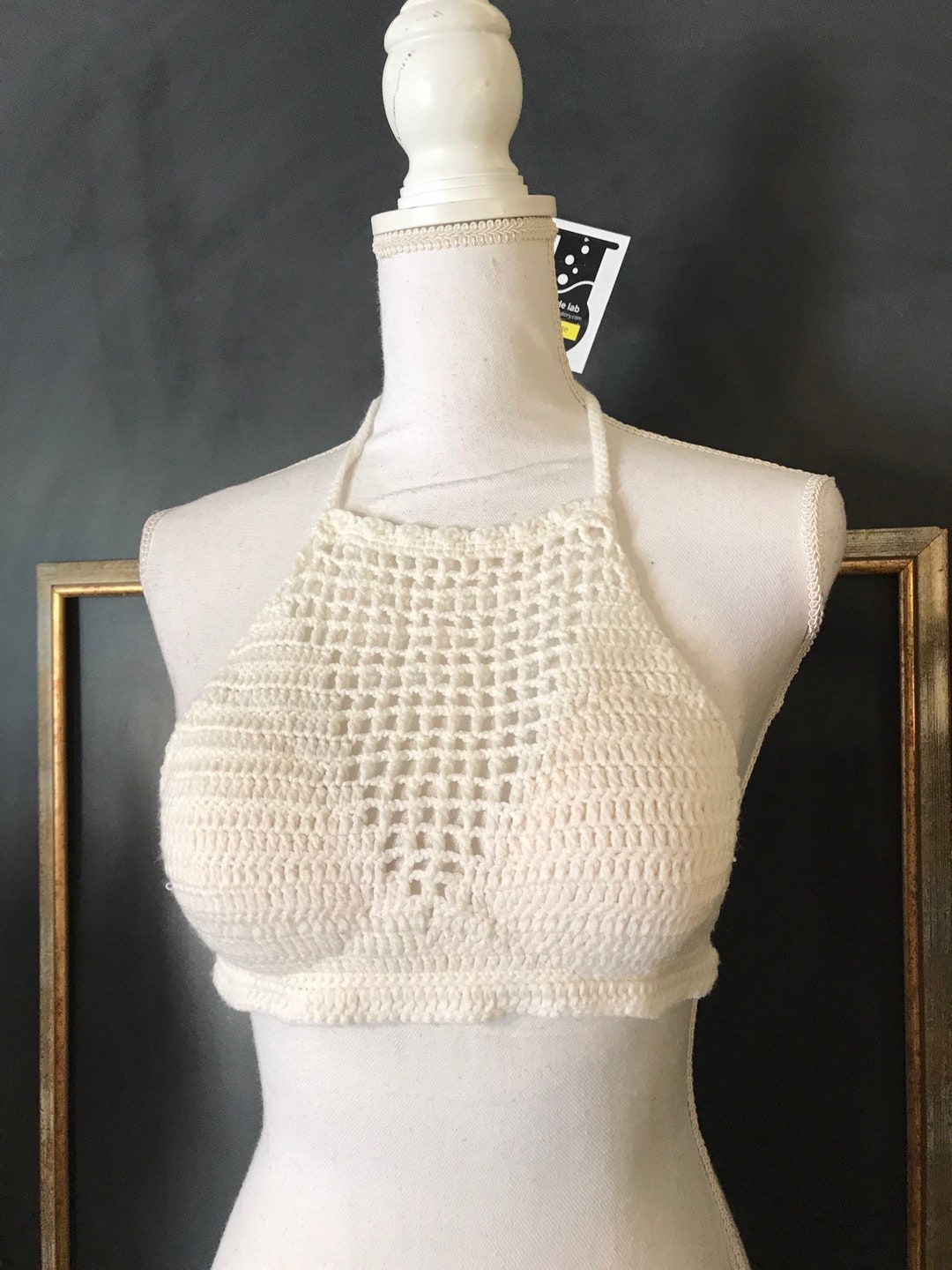 Y2k 70s Style Crochet White Crop Top Boho Top Summer Top