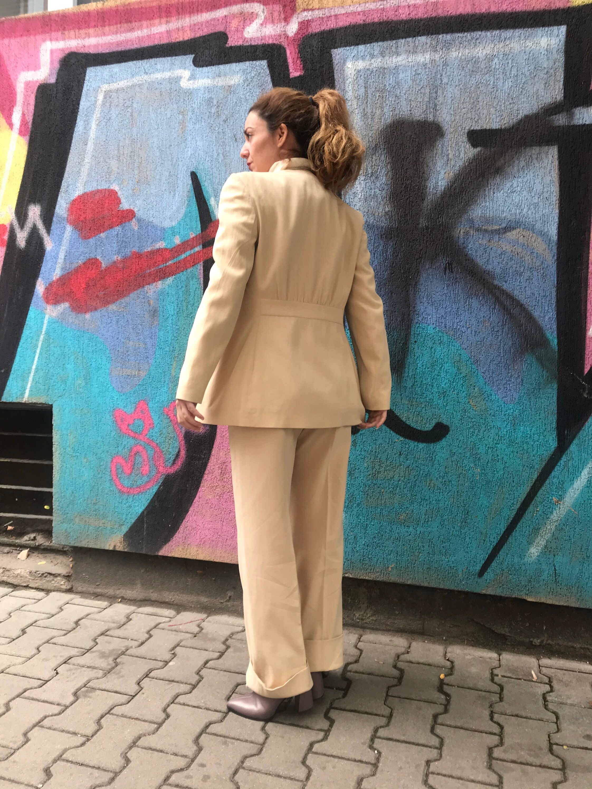Vintage Giorgio Armani Suit , Trousers and Blazer , Nude Vintage Giorgio Armani Suit , Trousers and Blazer , Nude