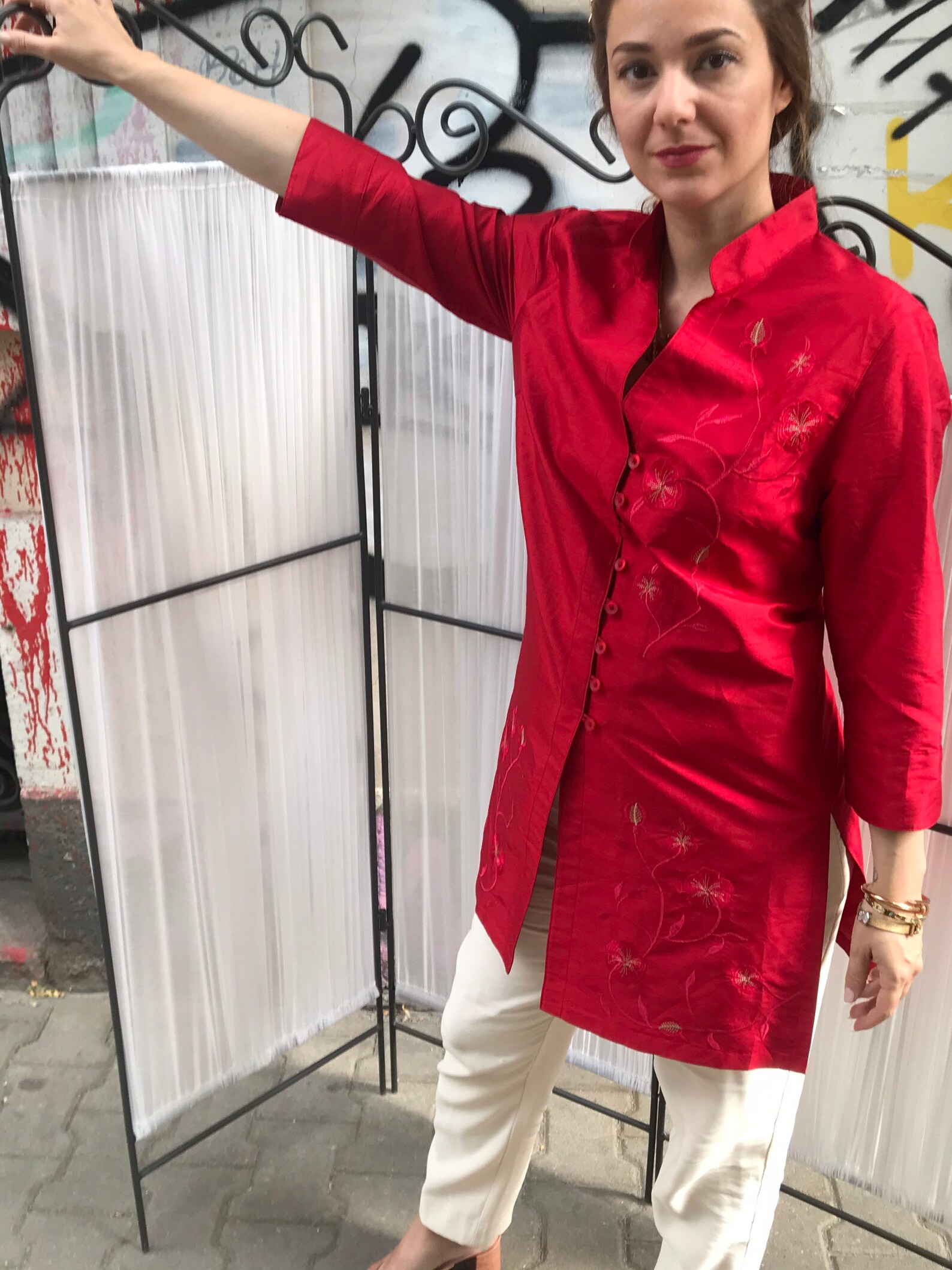 Silk Embroidered Blazer , Asian Style , Embroidered , 100 % Silk - Etsy