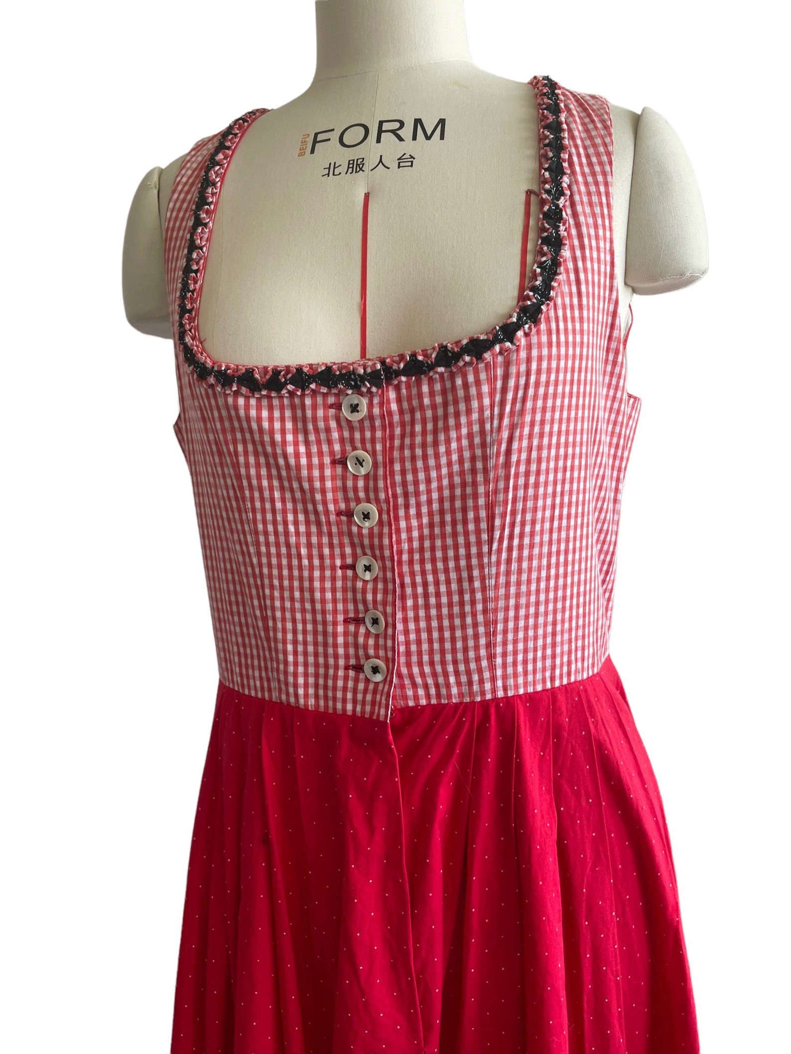 Trachten Redl Gingham Red DIRNDL Dress Size 38D , Austrian Dress ,90s ...