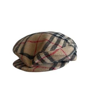 Vintage Beret Check Pattern Beret, Check Cap, Jack Daniels Wool Hat ...