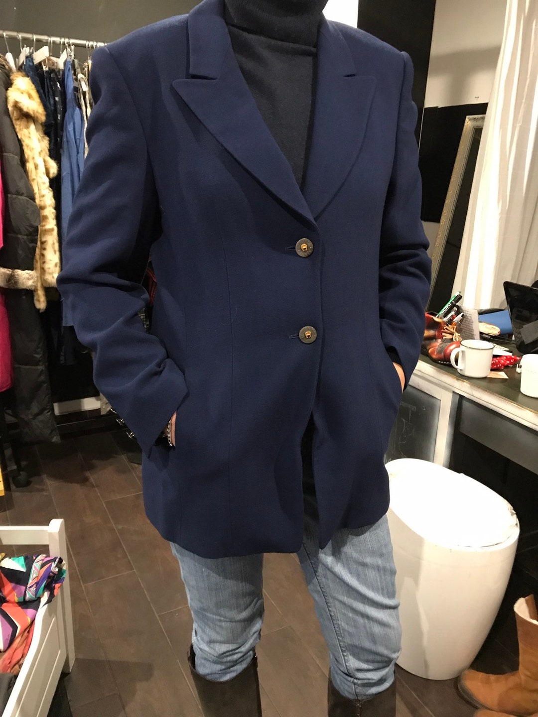 Antiguo. Blazer de lana Etienne Aigner , chaqueta de lana , elegante ...