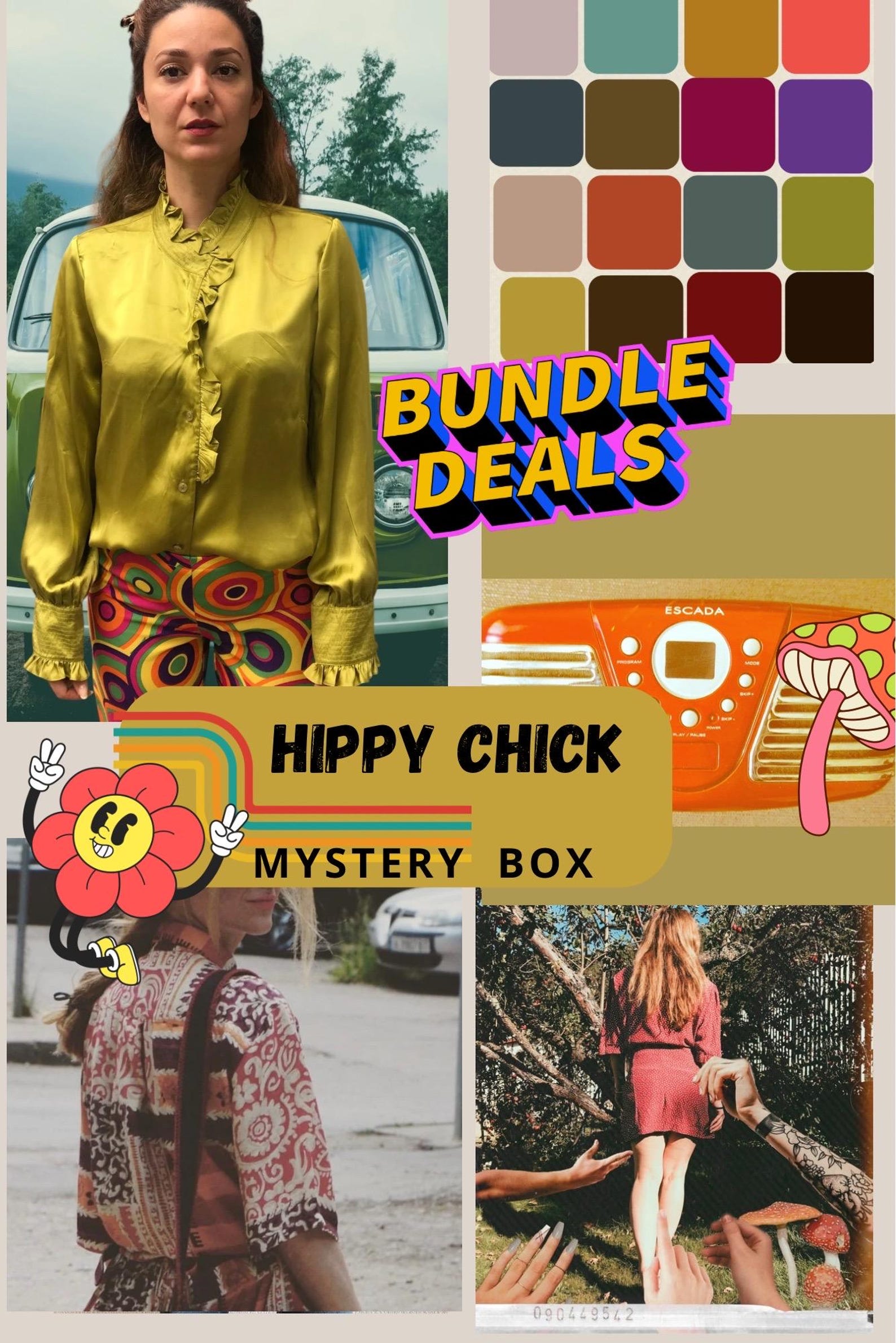 HIPPIE FLOWER Style Mystery Box Vintage Clothing Bundle Hippy Aesthetic ...