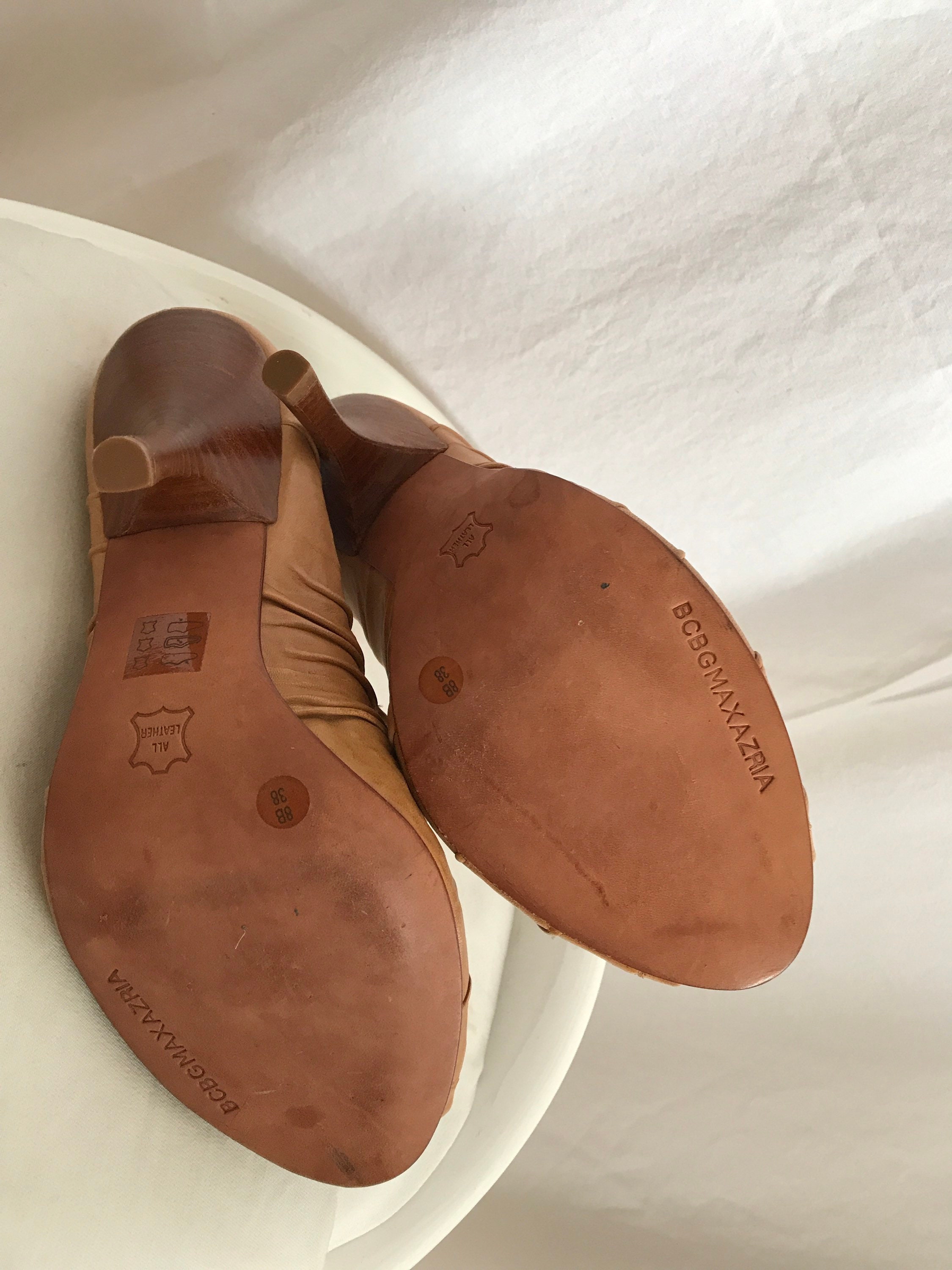 Bcbg Max Azria Y2k Heels , Caramel Brown Leather Heels , 90s - 00s ...