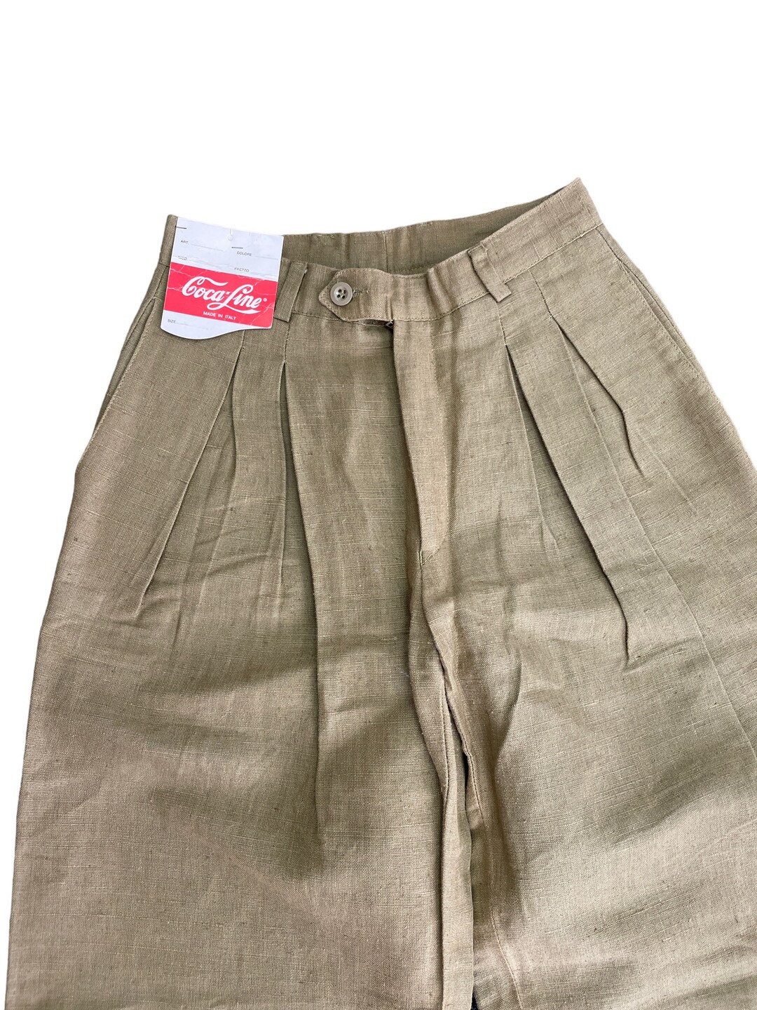 Rare Vintage Coca Cola Linen Pants, Hight Waisted Vintage Trousers Size ...