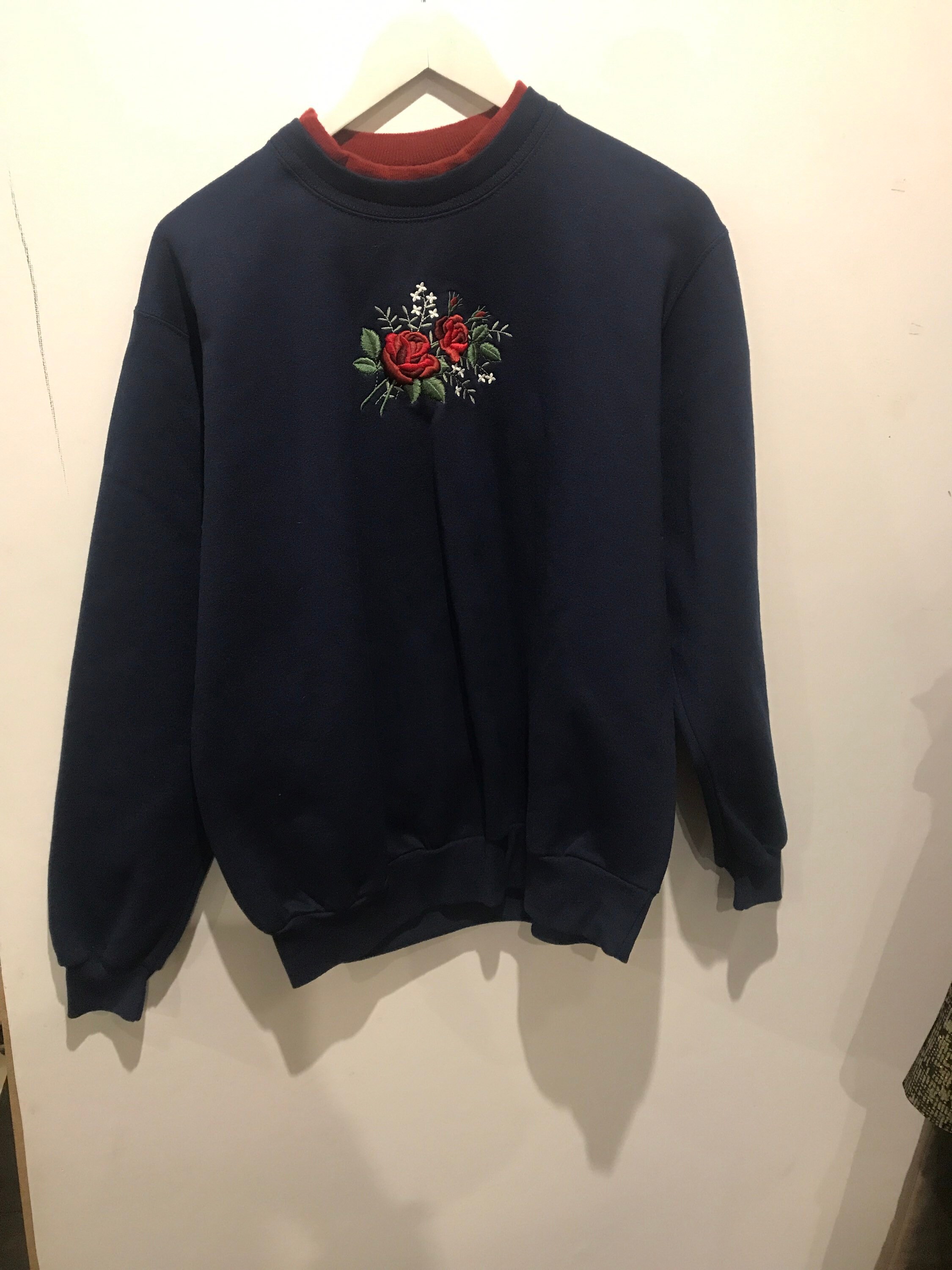Vintage Oversize Jumper Roses Pattern Warm Medium 80s - Etsy UK