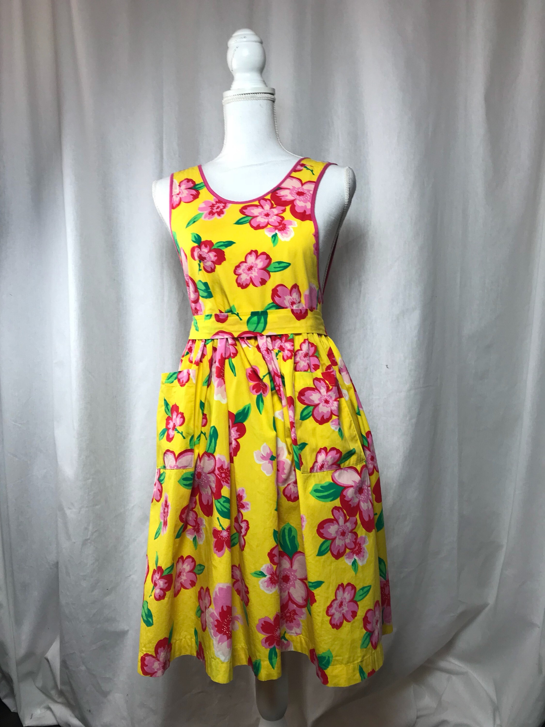 KENZO Vintage Mini Apron Dress Bright Colors Floral Mini Dress Kenzo ...