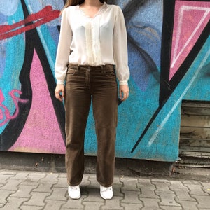 Armani Junior Vintage Beige / Brown Velvet Pants Made in Armani Junior Vintage Beige / Brown Velvet Pants Made in