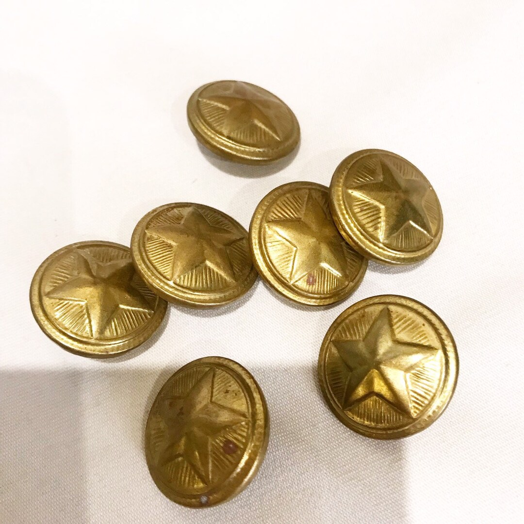 Vintage Bronze Pentagram Buttons / Military Buttons / 1950 Buttons - Etsy