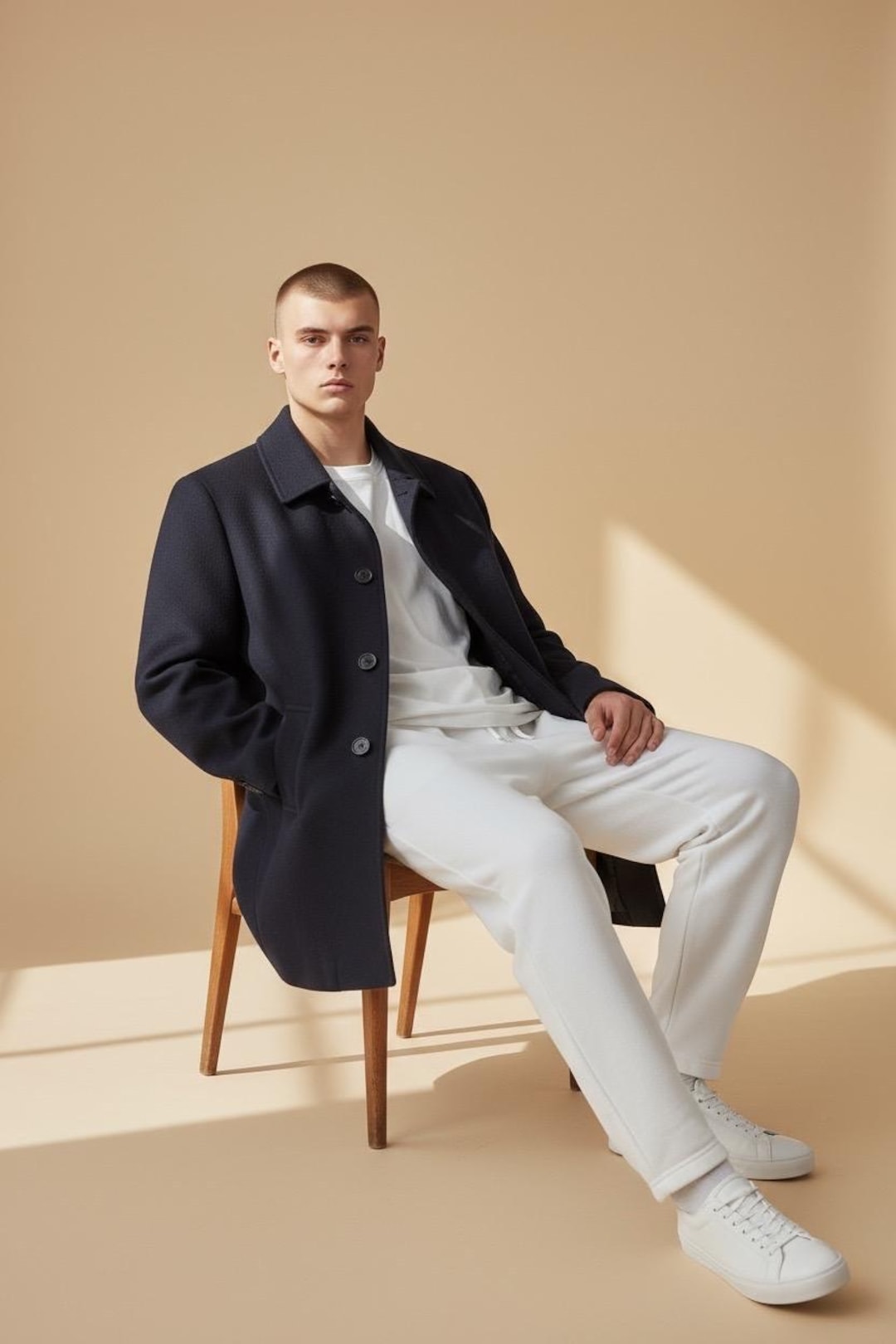 Grenfell Men's Wool Crombie Coat - Navy Blue, Vintage Style - Etsy