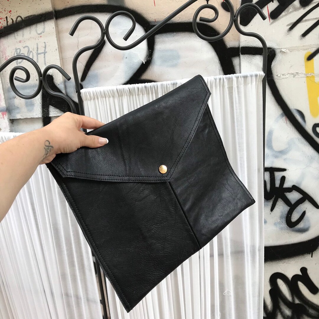 Handmade Leather Envelope Bag , Custom Design , More Colors , Minimal ...