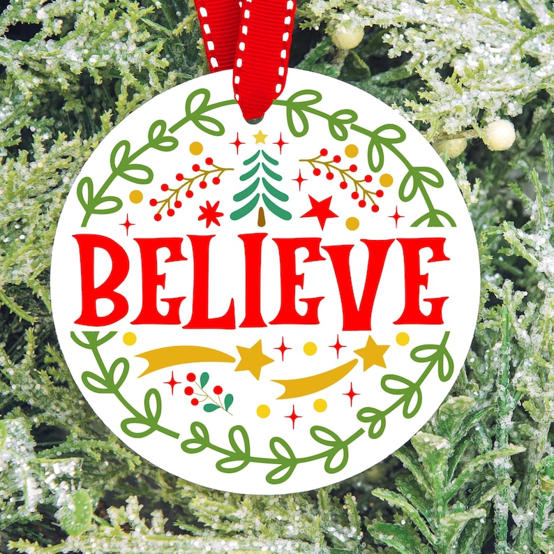 Believe Christmas Ornament, Believe Family Ornament, Christmas Ornament ...