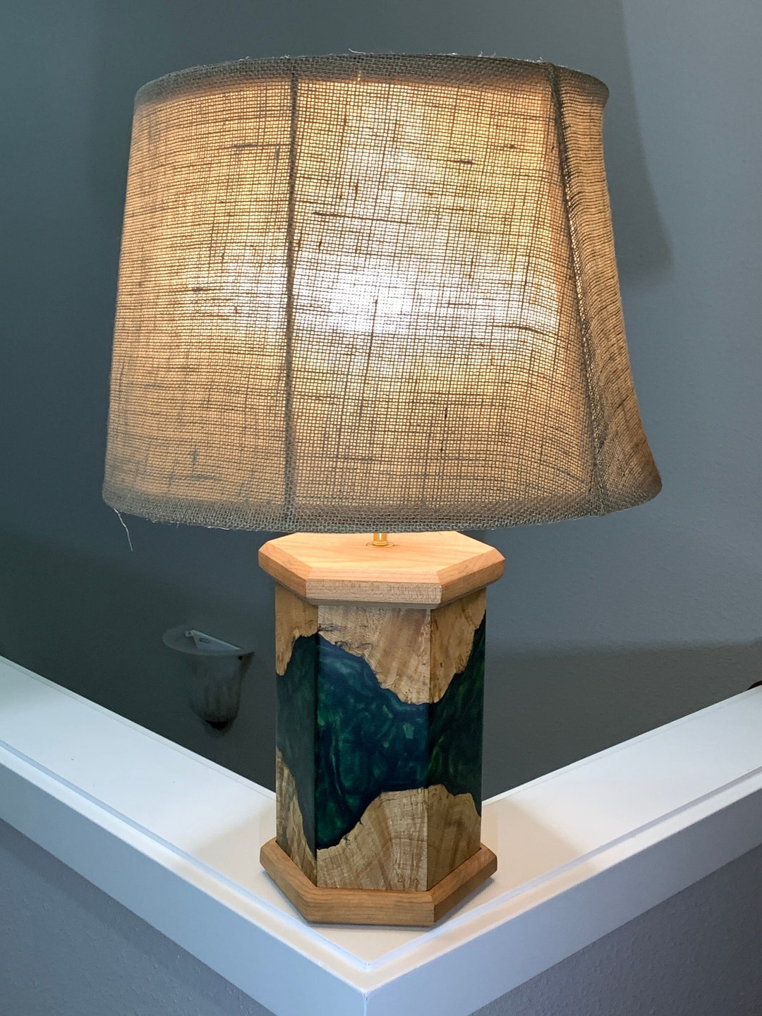 Custom One of a Kind Lamp Made of Buckeye Burl and High Quality Resin ...