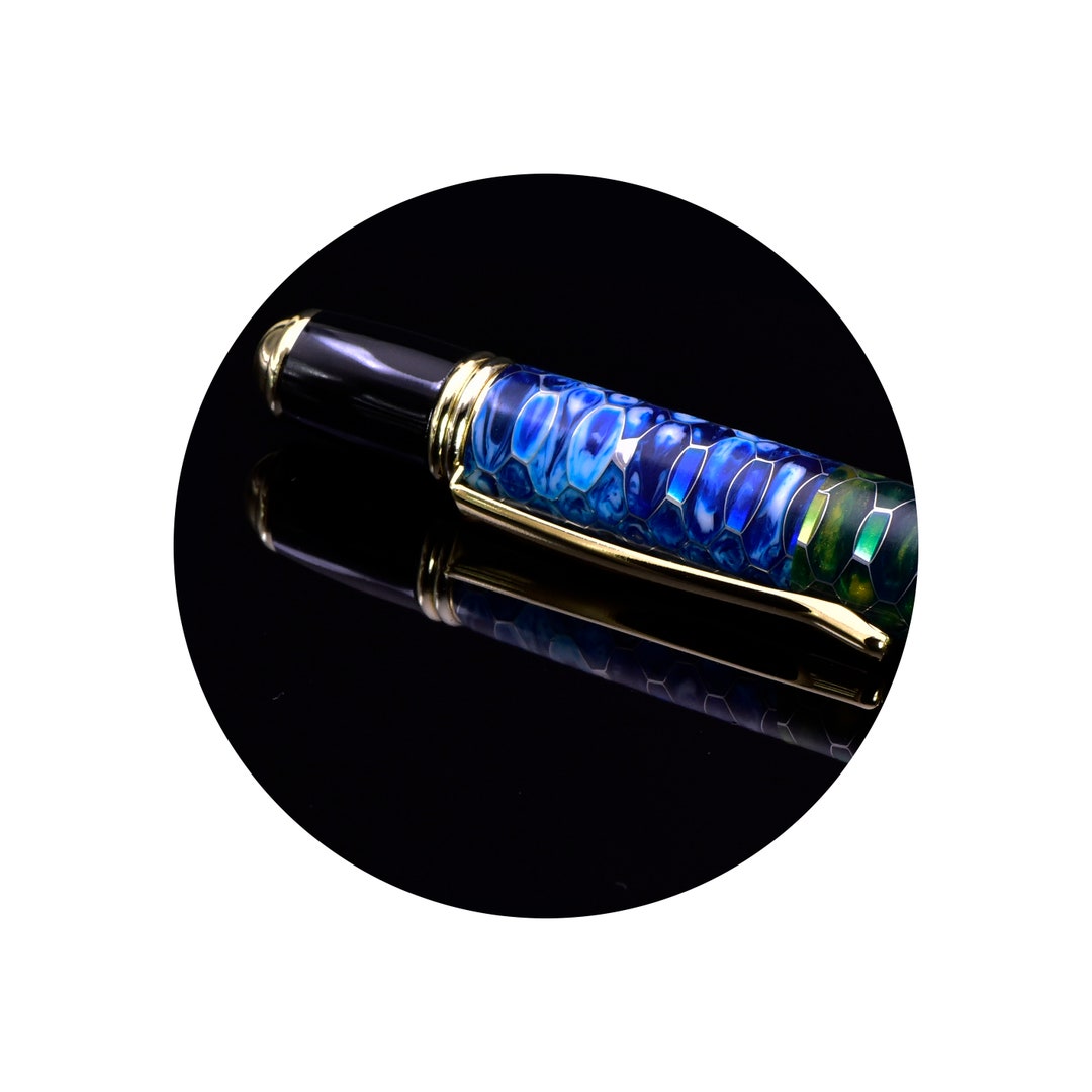 Pen 7 Twist Alumilite Resin Epoxy Stabilized Wood Aluminum Grid Metal ...