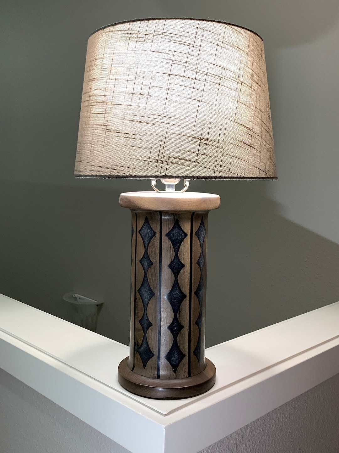 Custom One of a Kind Lamp Made of Dark Walnut and High Quality Resin - Etsy