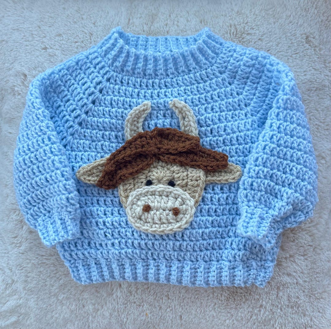 Crochet Highland Cow Baby Sweater - Etsy