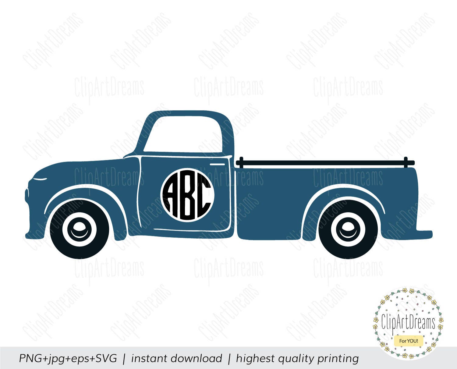 Boy Truck Monogram SVG Truck Monogram Svg Files Antique | Etsy