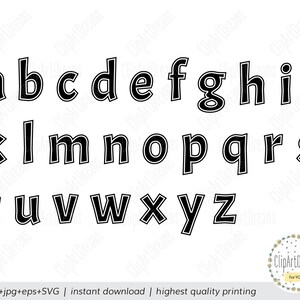 Outline Font SVG Letter Alphabet clipart svg font cutting | Etsy