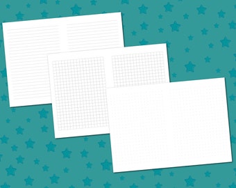 Bundle Lined Grid Dotted Notebook Paper Journal PDF Printable, A4, A5 ...