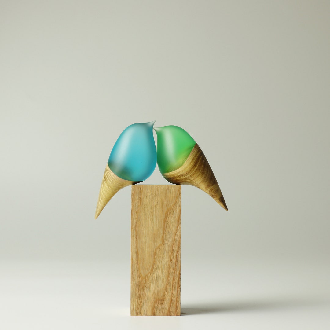 Love Birds, Wood Art, Epoxy Resin, Sculpture, Art, Wood Carving, Wood ...