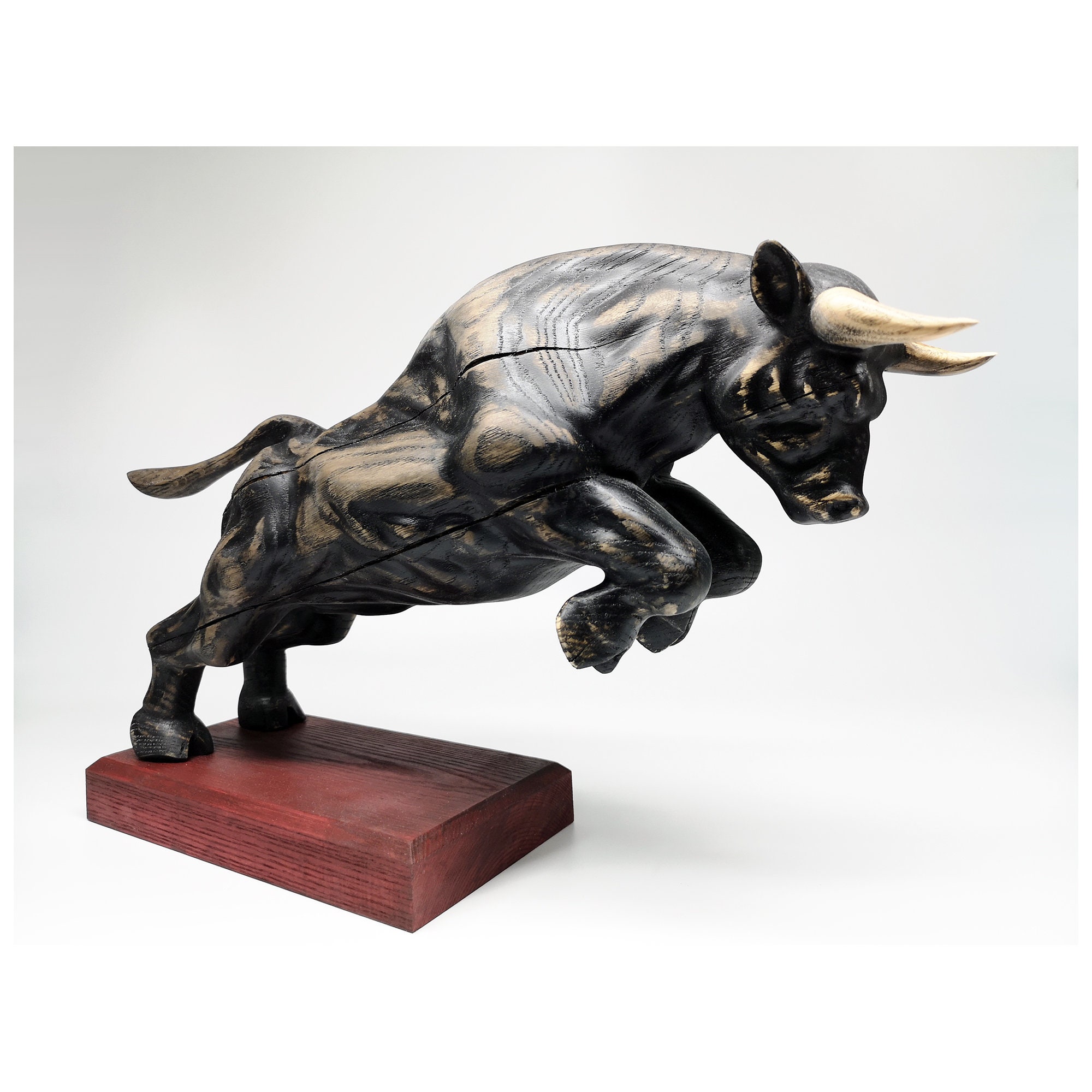 Bull Sculpture Wood Art Sculpture Art Wood Carving Wood - Etsy