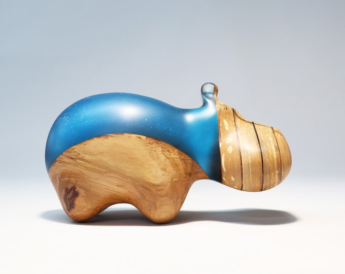 Hippopotamus, Wood Art, Epoxy Resin, Sculpture, Art, Wood Carving, Wood ...