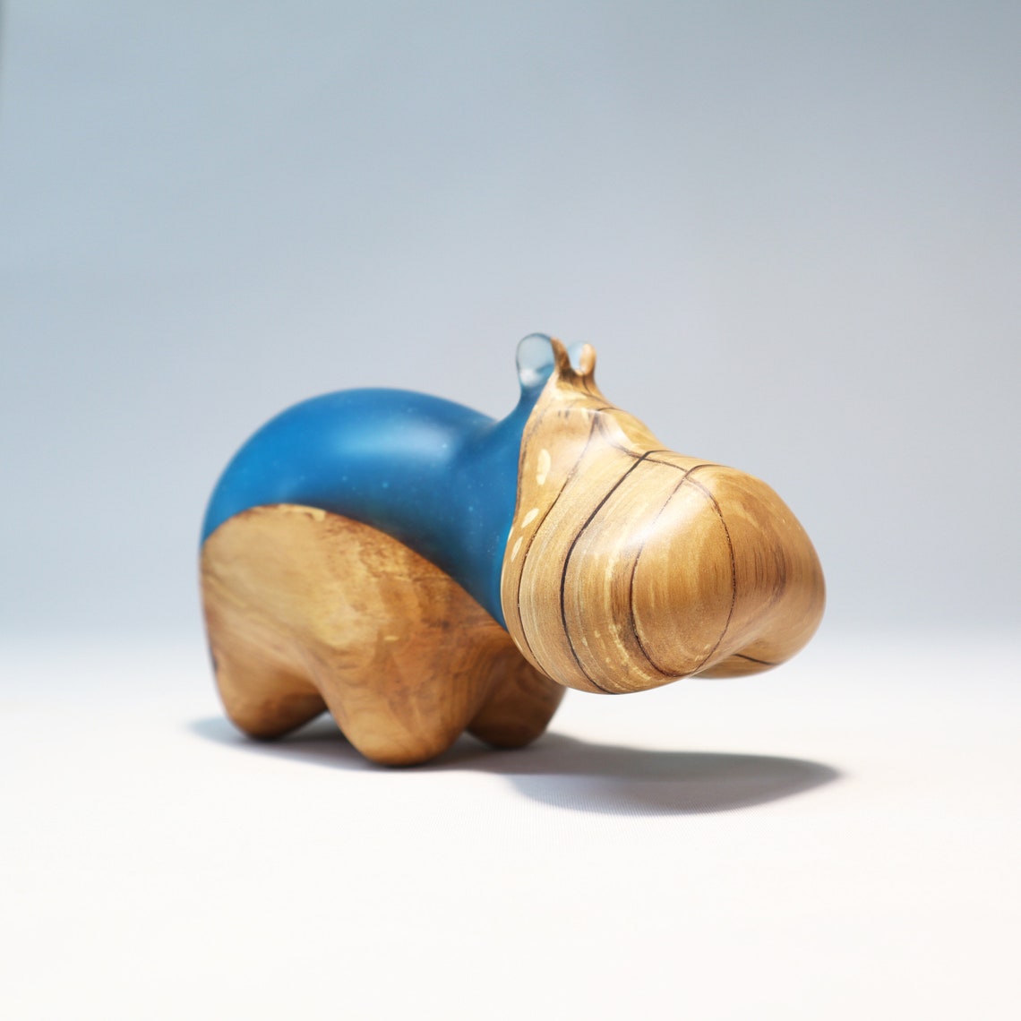 Hippopotamus Wood Art Epoxy Resin Sculpture Art Wood - Etsy