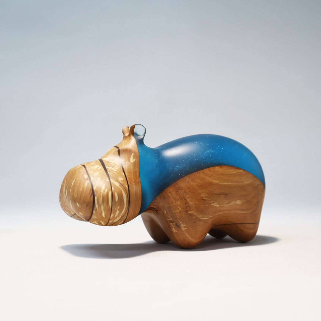 Hippopotamus, Wood Art, Epoxy Resin, Sculpture, Art, Wood Carving, Wood ...