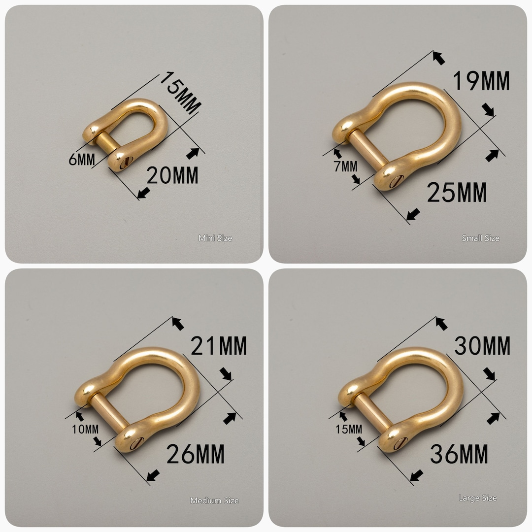 Thick & Strong Brass Anchor Bow Shackles, Screw Clasp Lock, Horseshoe U ...