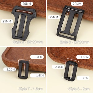 Black Plastic Steel Buckles - Adjustable Webbing Buckles - Tri-glide ...
