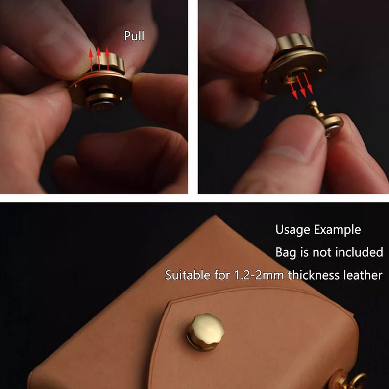 Solid Brass Metal Purse Lock, Handbag Lock Clasp, Round Clutch Closure ...