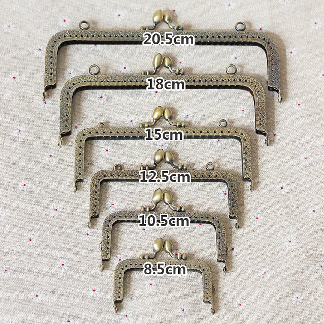 Vintage Style Purse Frame, Teardrop Kiss Lock Purse Frame, Retro Bronze ...
