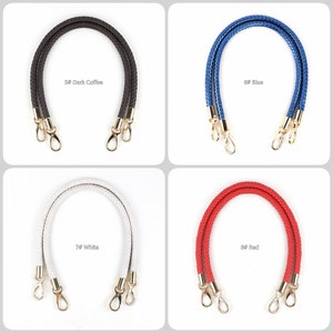 Braided Leather Handle Strap, Handbag Handle With Golden Hook, Faux PU ...