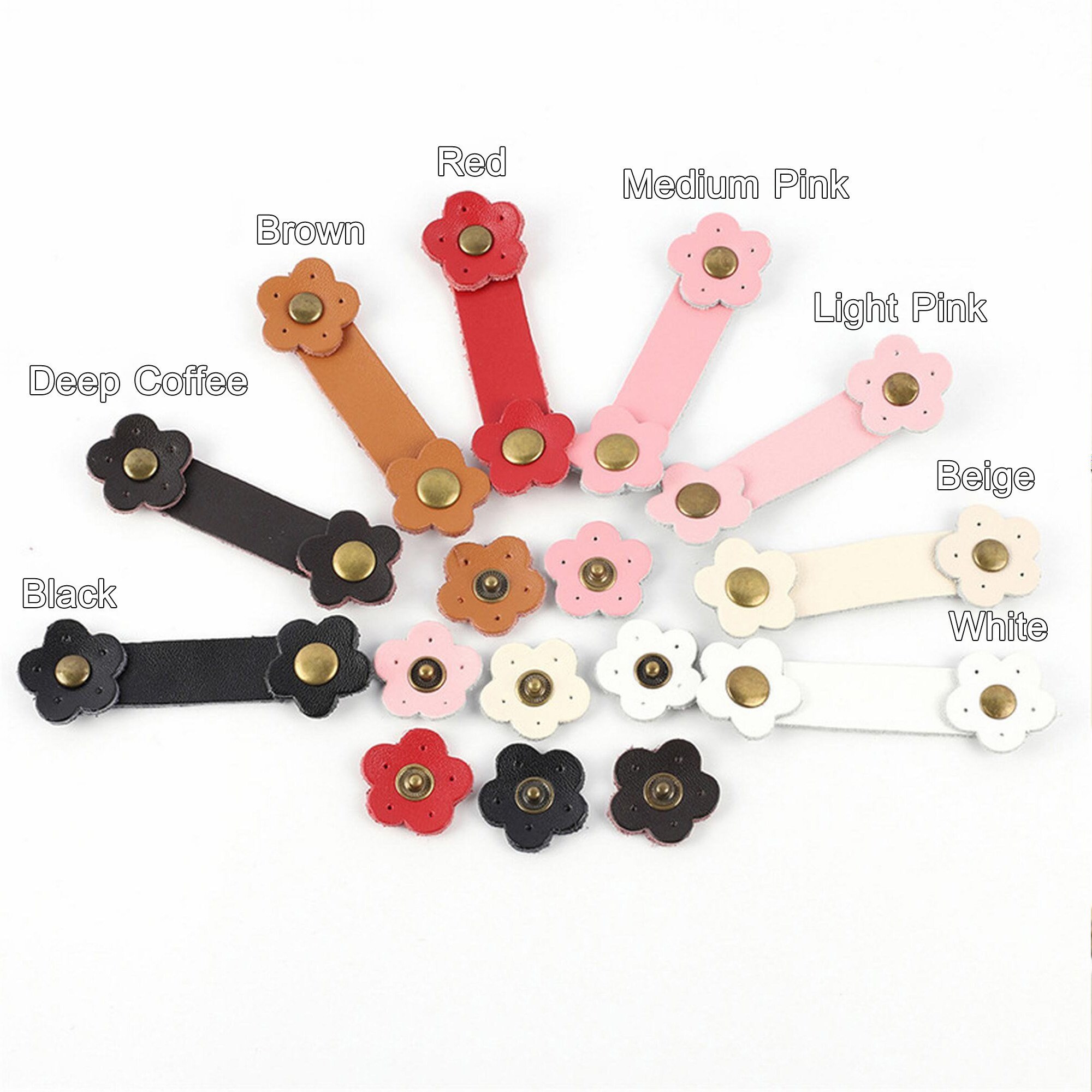 Sew on Genuine Leather Buckle Snap Closure Replacement, Leather Button ...