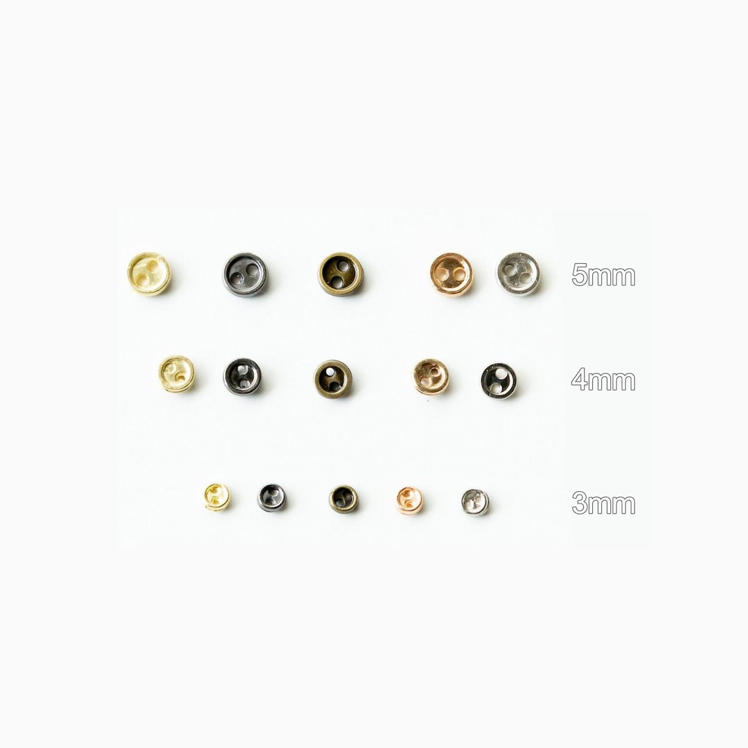 Tiny Round Metal Buttons, Micro Mini Doll Clothes Buttons With 2 Holes ...