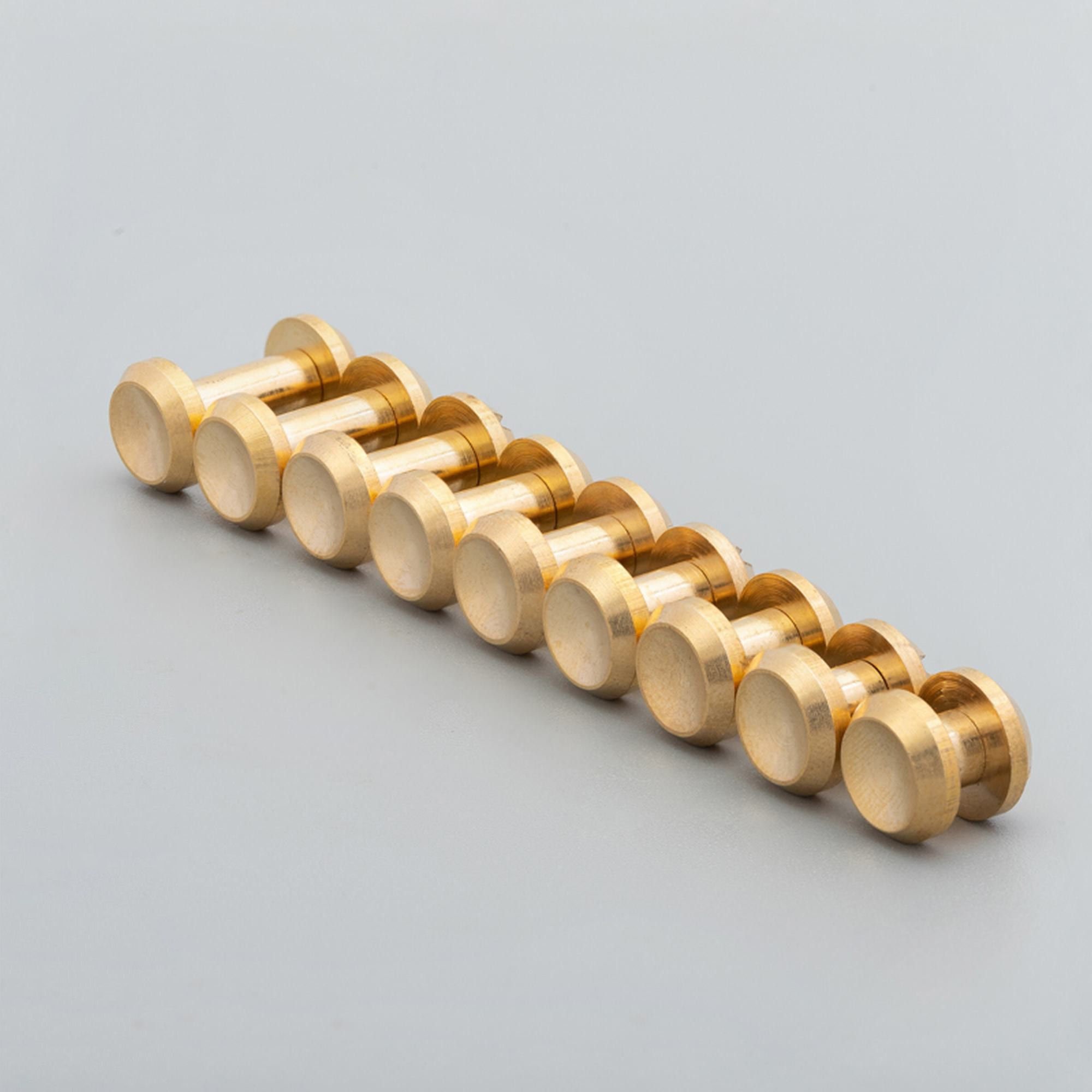 Solid Brass Chicago Screw Rivet, Multi Lengths Concave Flat Button Stud ...