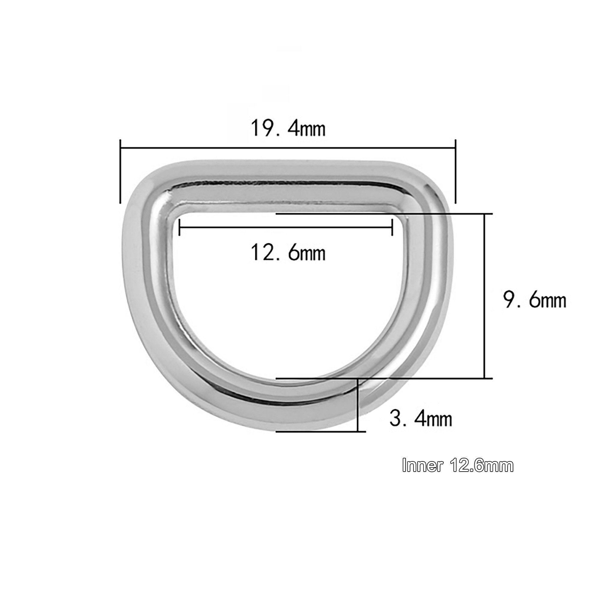 Seamless D Rings for Strap Bag Purse Belt Leather Craft, Metal D Ring ...